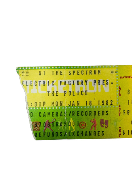 THE POLICE VINTAGE 1982 PHILADELPHIA SPECTRUM TICKET 1/18/82 - Bucks ...