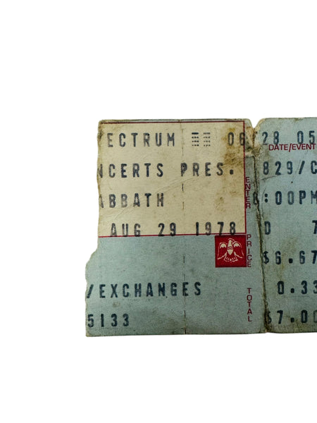 BLACK SABBATH & VAN HALEN VINTAGE 1978 PHILADELPHIA SPECTRUM TICKET 8 ...