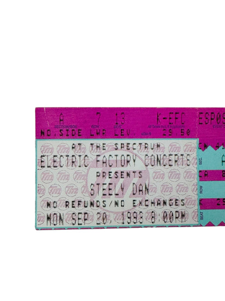 STEELY DAN VINTAGE 1993 PHILADELPHIA SPECTRUM TICKET 9/20/93 - Bucks ...